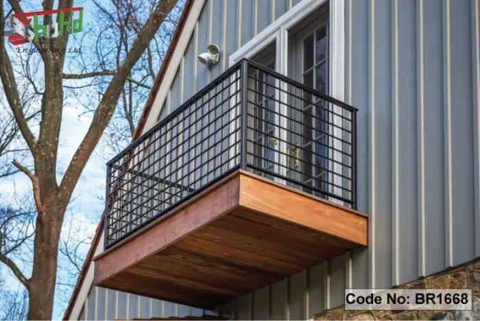 Modern Steel Balcony Railings | BR1668 - Shahid Engineering Ltd